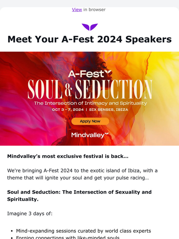 Mindvalley: 8 powerhouse speakers at A-Fest Ibiza | Milled
