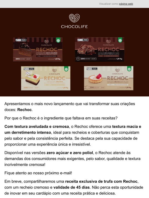 Chocolife: Descubra o Rechoc: A Revolução dos Recheios e Coberturas! 🍫 ...