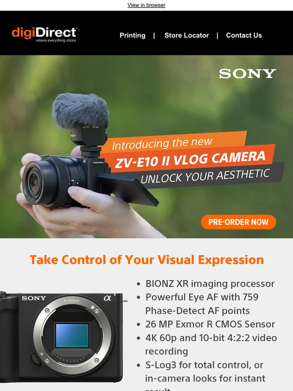 digiDirect: Introducing the Sony ZV-E10 II! Pre-Order Now | Milled