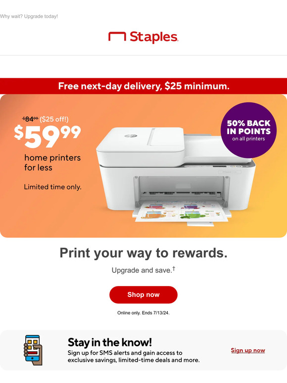 Staples: 💥 Our best home printers start at $59.99. | Milled