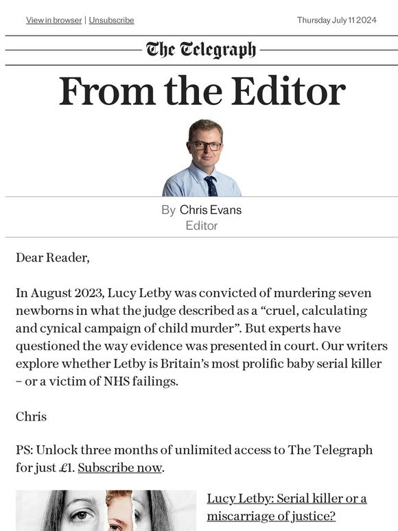 The Telegraph: Lucy Letby: Serial killer or a miscarriage of justice ...