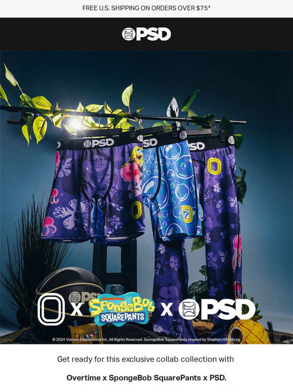 PSD Underwear: Overtime x SpongeBob SquarePants x PSD | Milled