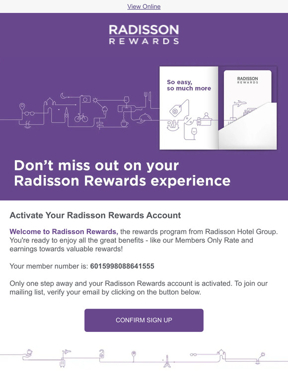 Radisson: Activate your account | Milled