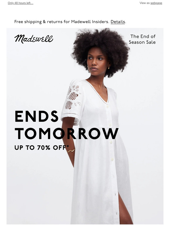 Madewell Email Newsletters: Shop Sales, Discounts, and Coupon Codes