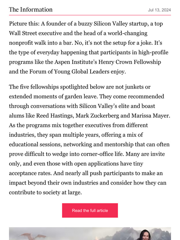 The Information: The Best Fellowships for Tech Moguls and Executives ...