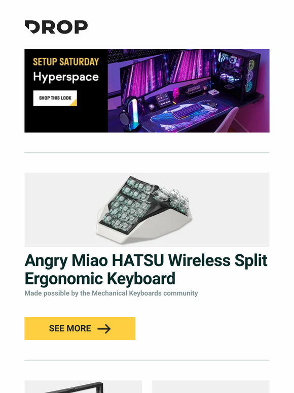 Drop: Angry Miao HATSU Wireless Split Ergonomic Keyboard, Kaviso Cache ...