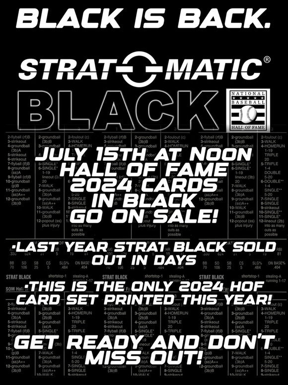 Strat-O-Matic: Introducing Strat Black Hall Of Fame 2024! | Milled