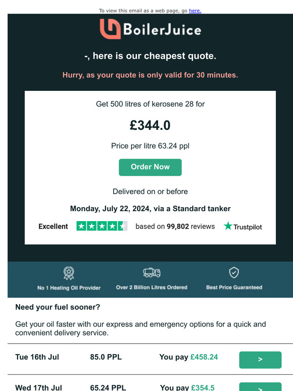 BoilerJuice: Your heating oil quote, — | Milled