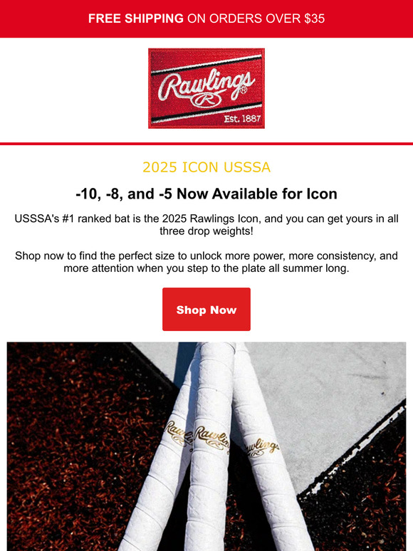 Rawlings: ALL DROP WEIGHTS Now Available for Icon USSSA | Milled