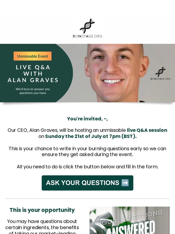Do Not Age: Your Invite to a Live Q&A with Alan Graves | Milled