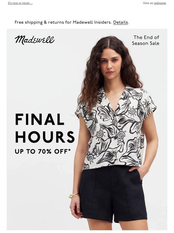 Madewell Email Newsletters: Shop Sales, Discounts, and Coupon Codes