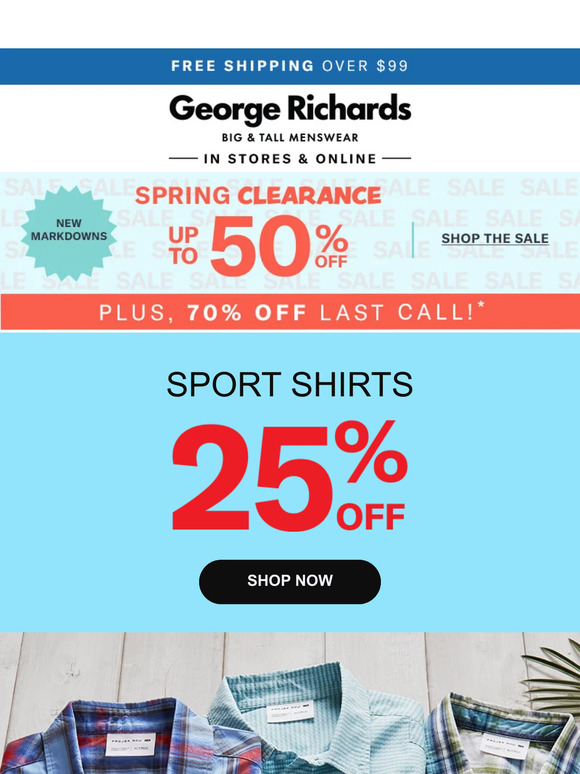 George Richards: 25% Off Sport Shirts! | Milled
