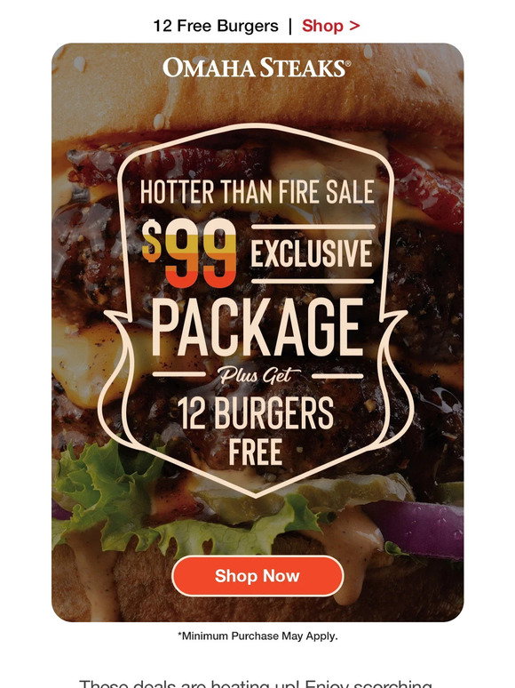 Omaha Steaks: EXCLUSIVE $99 package + 12 FREE burgers. | Milled