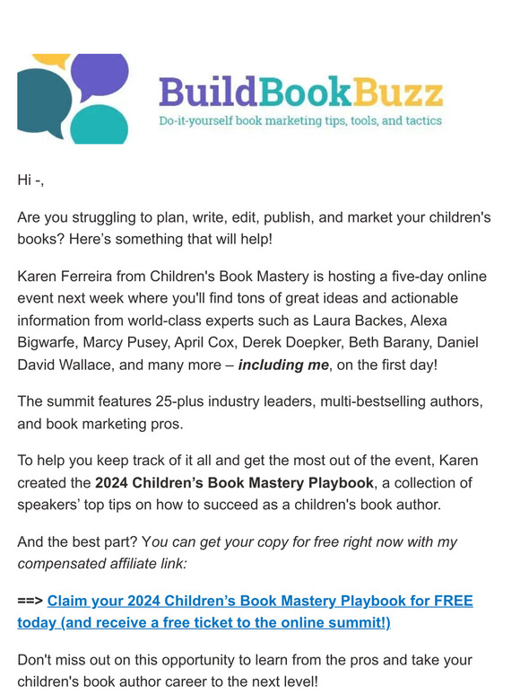 Build Book Buzz: [Children’s Book Authors] Grab your free 2024 Children ...