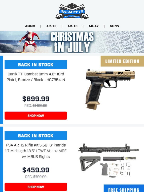 Palmetto State Armory: Back in the Stock! | Limited Edition Canik TTI ...