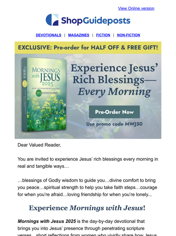 Guideposts: Get Half Off + a Free Gift! Mornings with Jesus 2025 | Milled