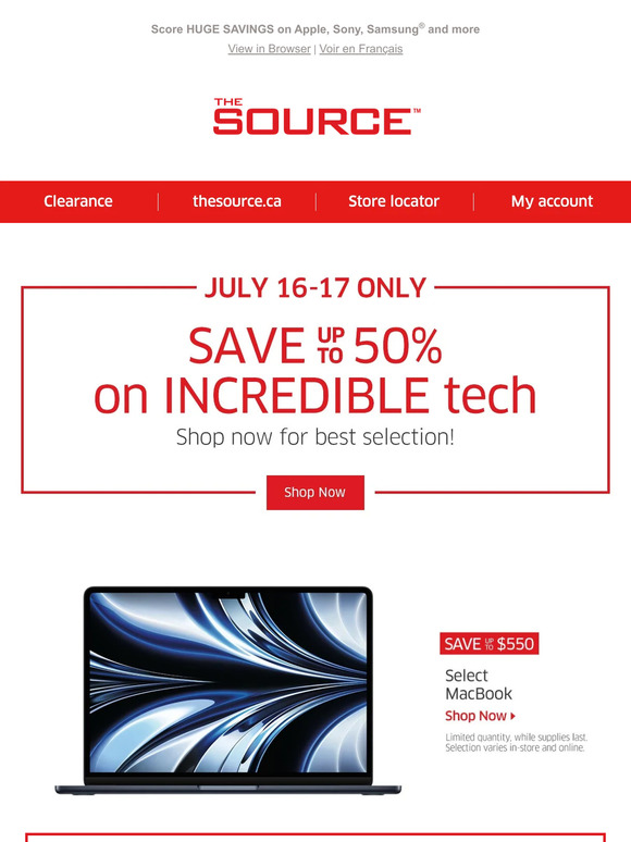 The Source: 2 DAYS ONLY! SAVE up to 50% on incredible tech! | Milled