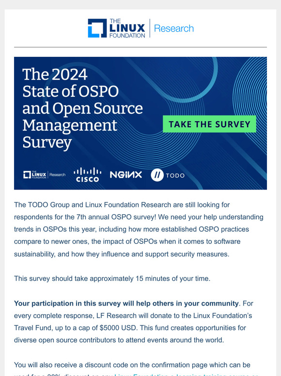 The Linux Foundation: The 7th annual OSPO survey is live! | Milled
