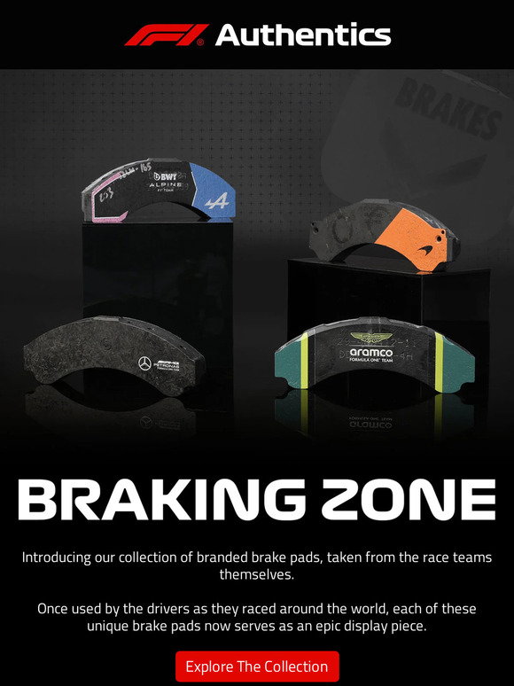 F1 Authentics: All-new F1® race used brake pad displays | Milled