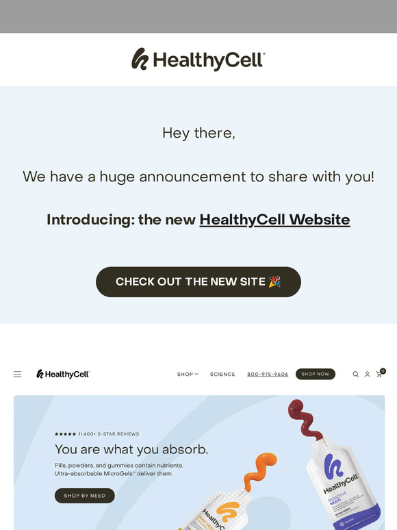 Healthycell: It's here: the new HealthyCell website | Milled