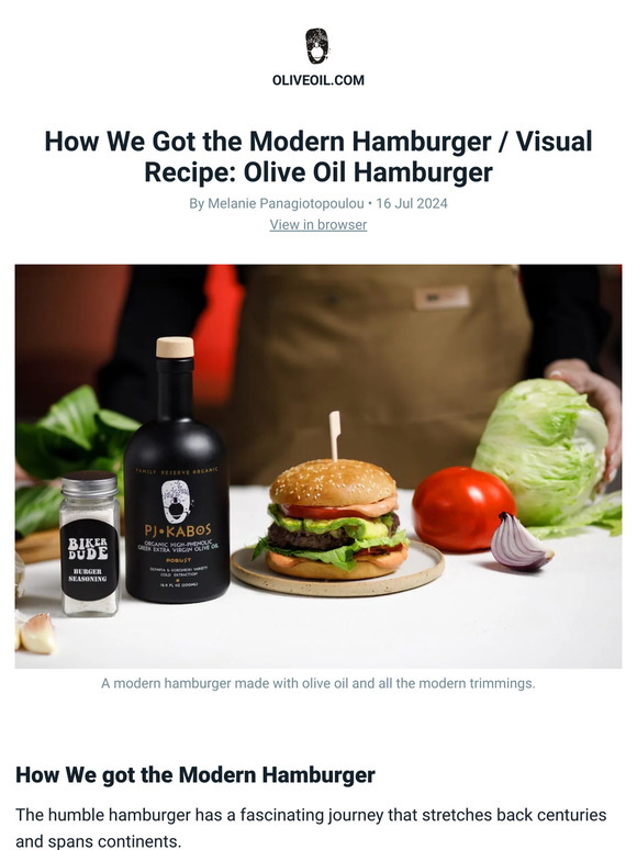 OliveOil: How We Got the Modern Hamburger / Visual Recipe: Olive Oil ...