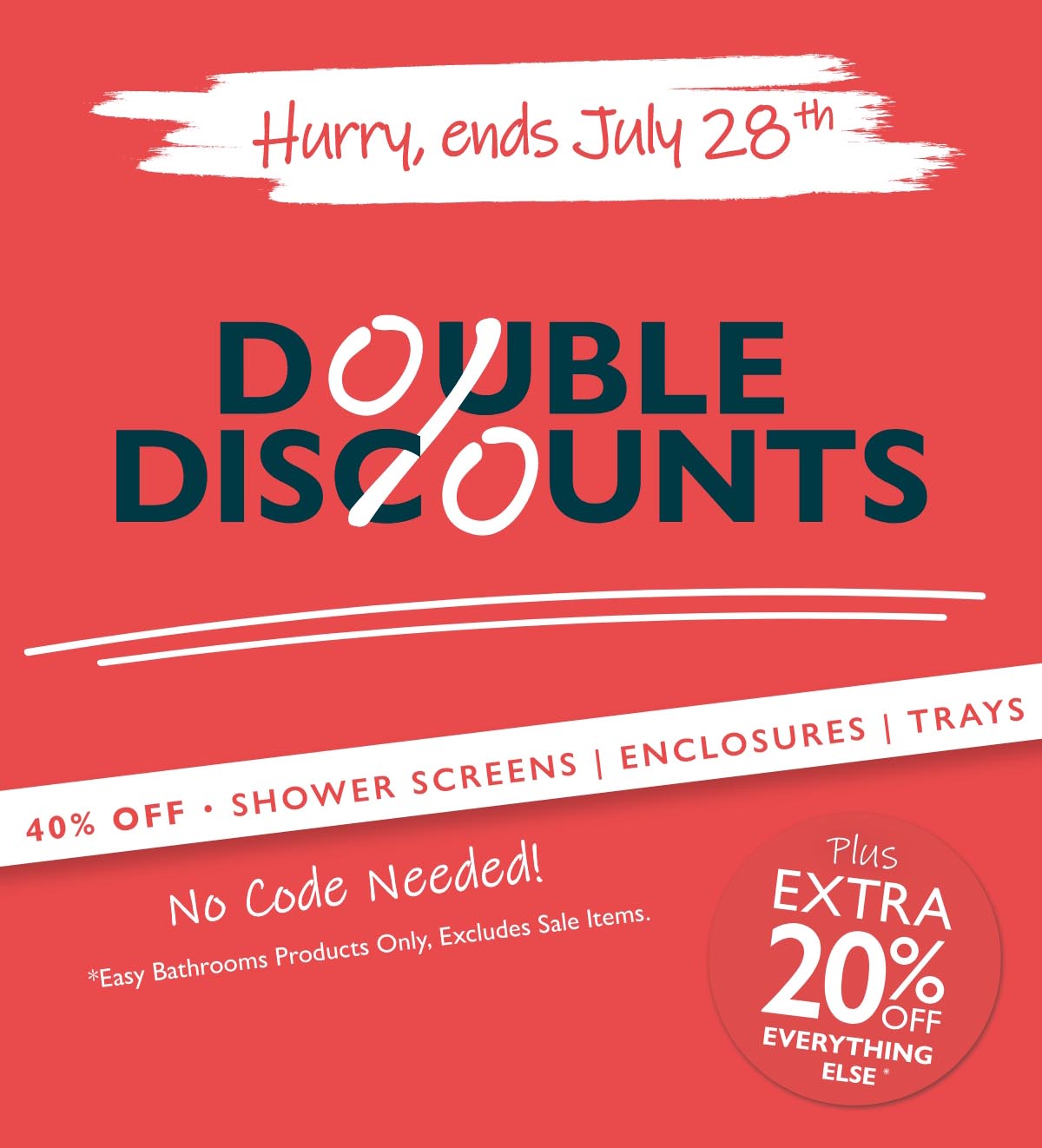 Easy Bathrooms: Double the Discount - Extra 20% Off | Milled
