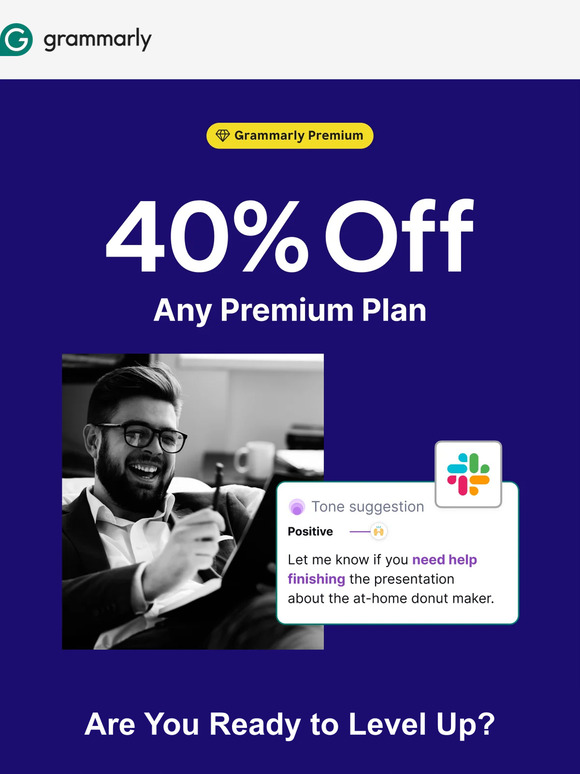Grammarly: 2 days only! Get 40% off Premium | Milled