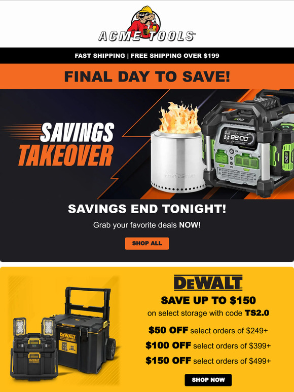 Acme Tools: Savings Takeover: Final Hours! | Milled