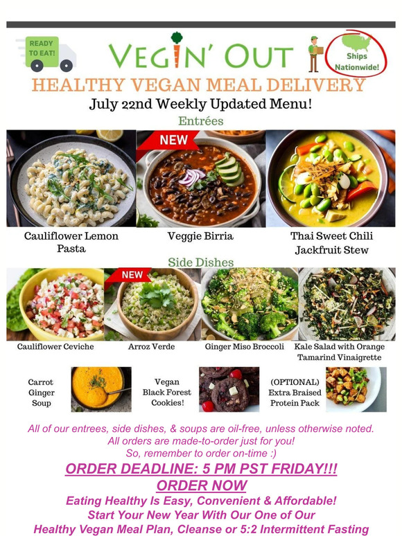 Vegin' Out: 👋 Your Vegan Menu for July 22nd 2024 | Milled