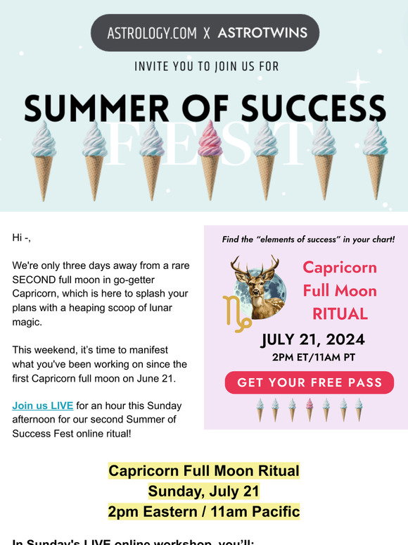 AstroTwins: 🍦 Two scoops of starpower (full moon invitation inside ...