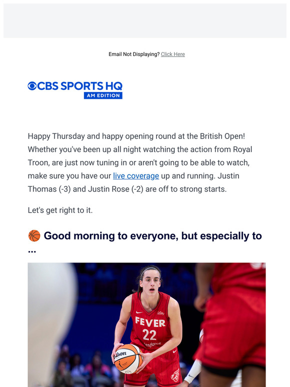 Cbs Sports Caitlin Clark Sets Wnba Assists Record British Open Is