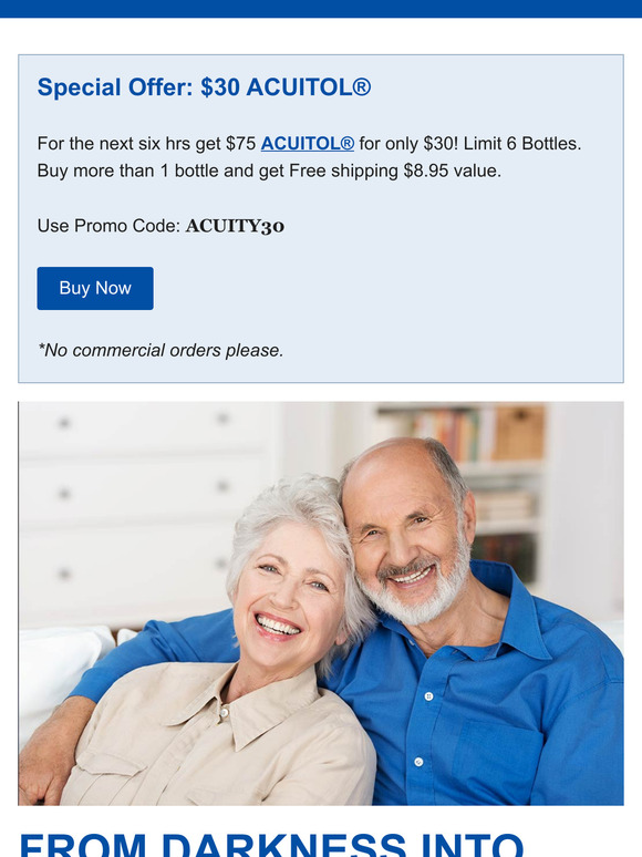 Immunocorp: $30 ACUITOL for the next 6 Hrs. | Milled