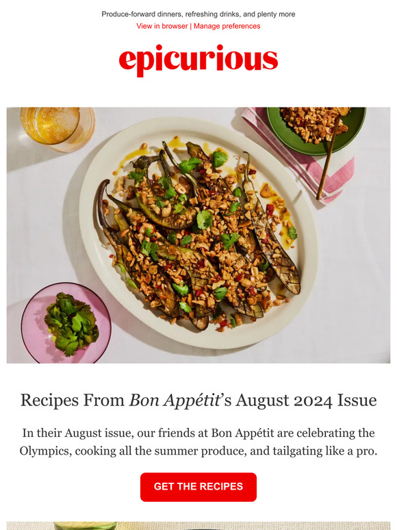 Epicurious: Recipes from Bon Appétit’s August issue | Milled