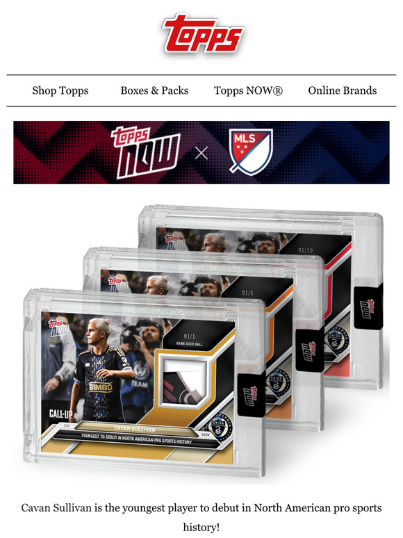 Topps: Record Breaker: Cavan Sullivan becomes the youngest to debut in ...