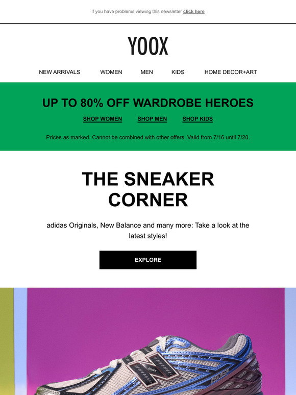 YOOX: The Sneaker Corner > All the latest styles! | Milled