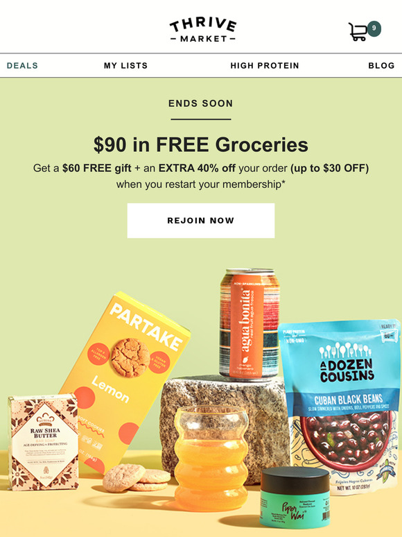 Thrive Market Email Newsletters: Shop Sales, Discounts, and Coupon Codes