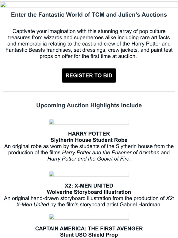 Turner Classic Movies: Register to Bid Today! TCM and Julien's Auctions ...