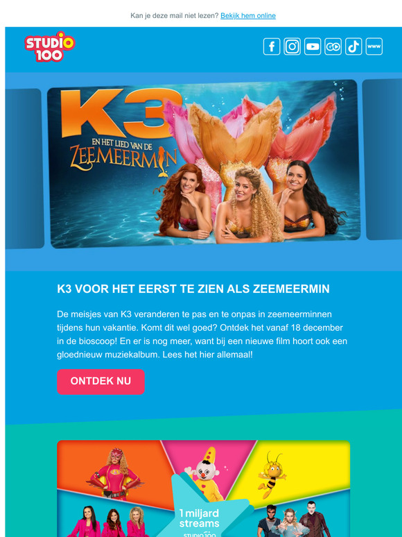 Studio 100: Ontdek het verhaal van de nieuwe K3 film! 🪸🧜‍♀️ | Milled