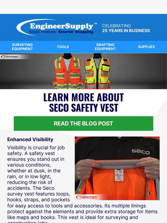 EngineerSupply: Learn More About Seco Safety Vest | Milled