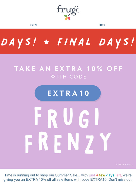 Frugi: FINAL Few Days: Up to 70% off | Milled