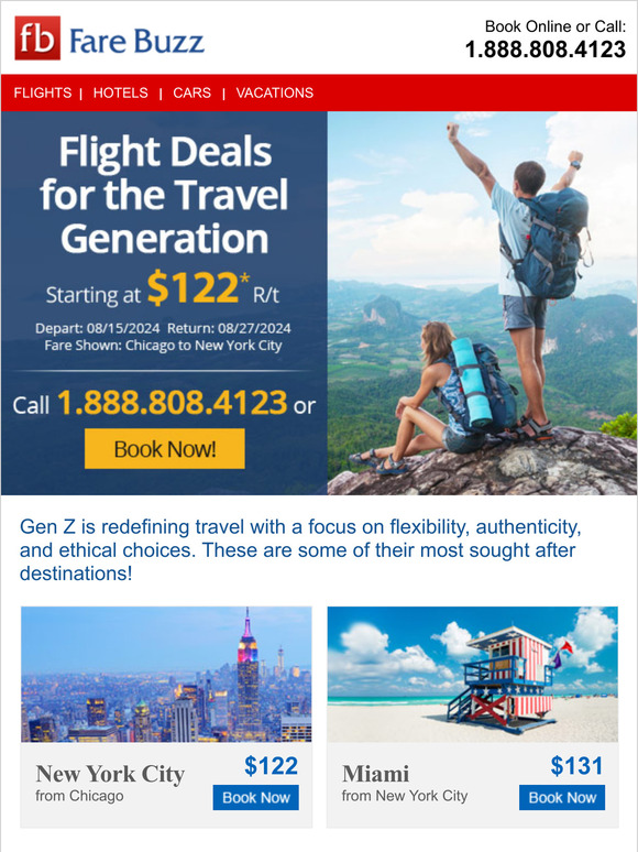 Fare Buzz: Where is Gen Z traveling? Trending RT flight deals starting ...