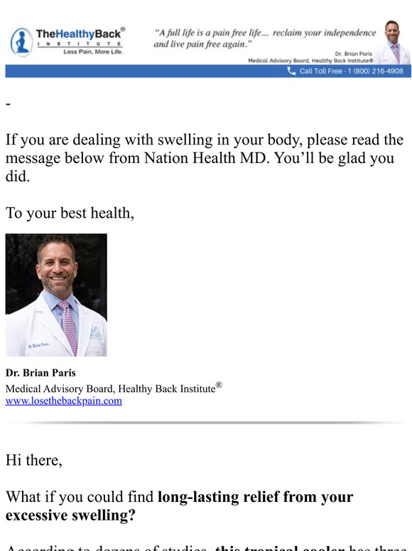 Healthy Back Institute: Edema Swelling? Do THIS Daily And See How It ...