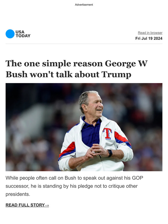 USA TODAY: Top Stories: Why won't George W. Bush talk publicly about ...