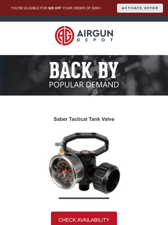 Airgun Depot: 🔔 We’ve received a limited supply of the Saber Tactical Tank Valve! 🔔 | Milled