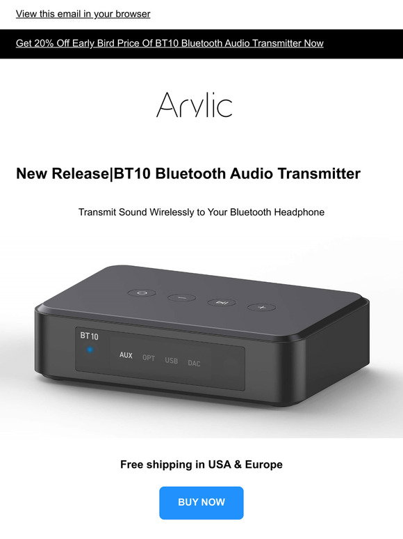 Arylic: New Release - BT10 Bluetooth Audio Transmitter | Milled