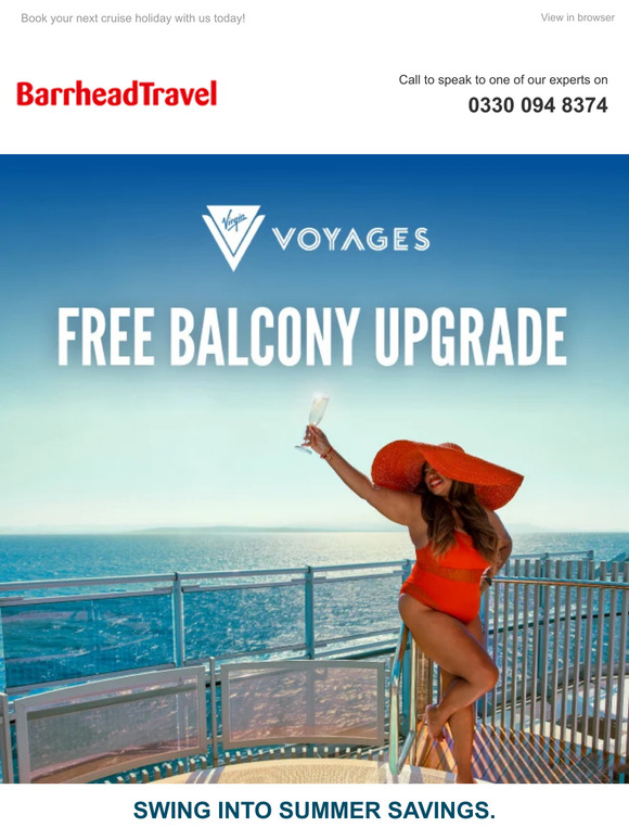 Barrhead Travel: Free balcony upgrades for 2024 and 2025 adult only ...