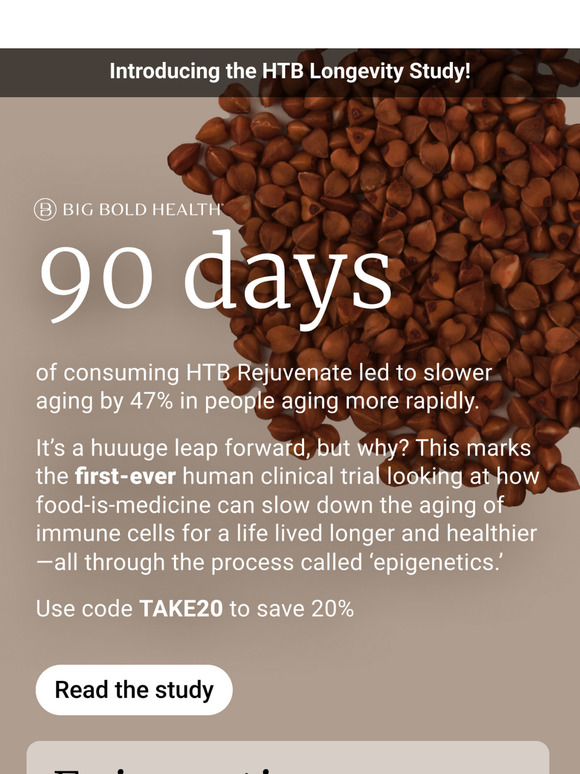 Big Bold Health: It’s official! The HTB Longevity Study is in 🧬 | Milled
