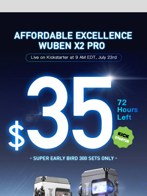 Wuben: 72 Hours Countdown! X2Pro Price Officially Announced | Milled