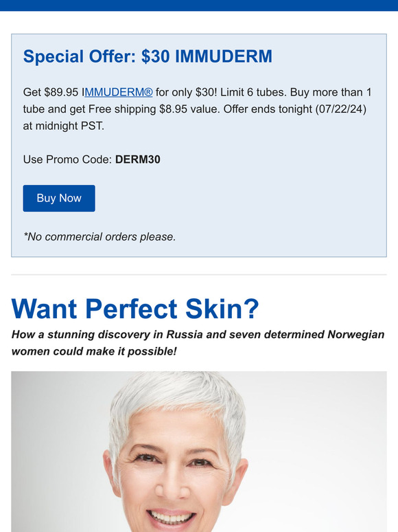 Immunocorp: $30 IMMUDERM®—Starts Now | Milled