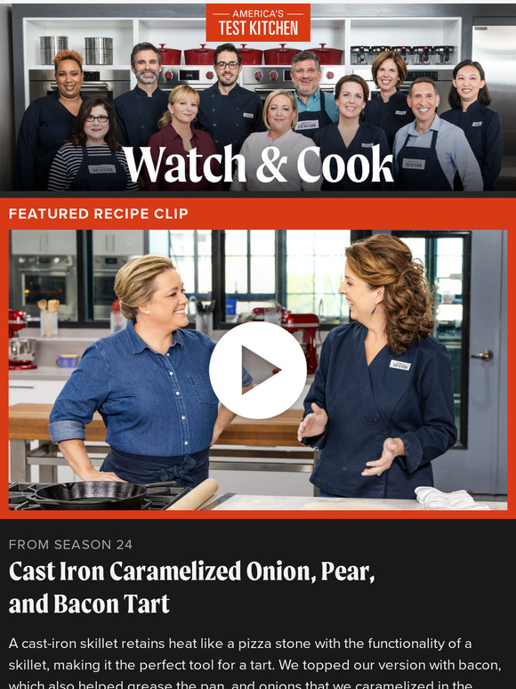 America's Test Kitchen: Watch & Cook: Cast Iron Caramelized Onion, Pear ...